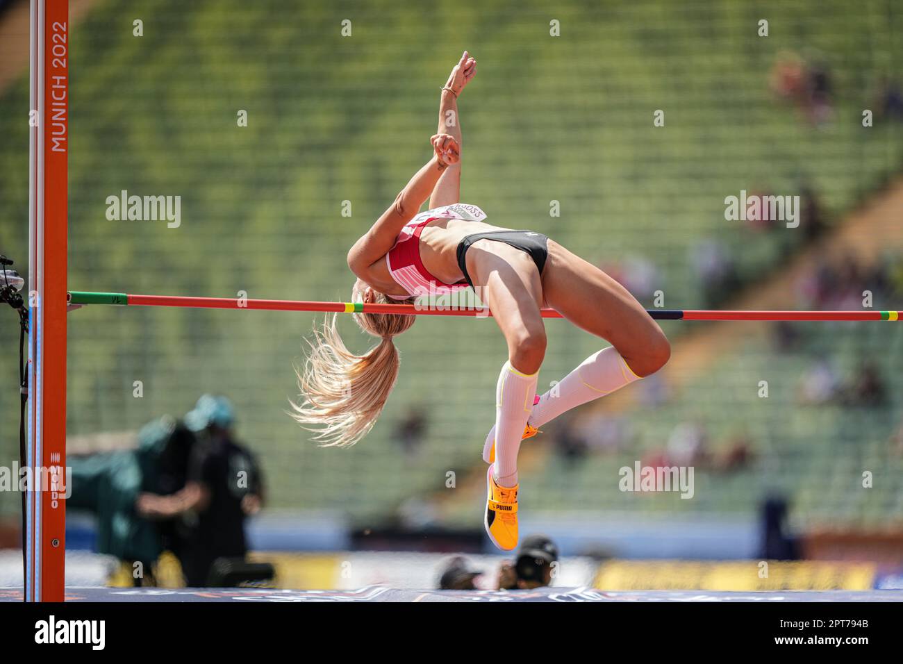 Ivona Dadic participating in the high jump of the European Athletics ...