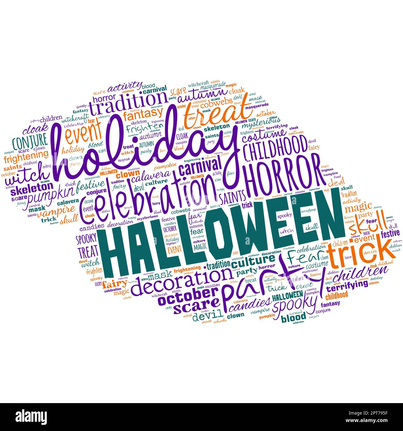 Big word cloud with halloween word Stock Photo - Alamy
