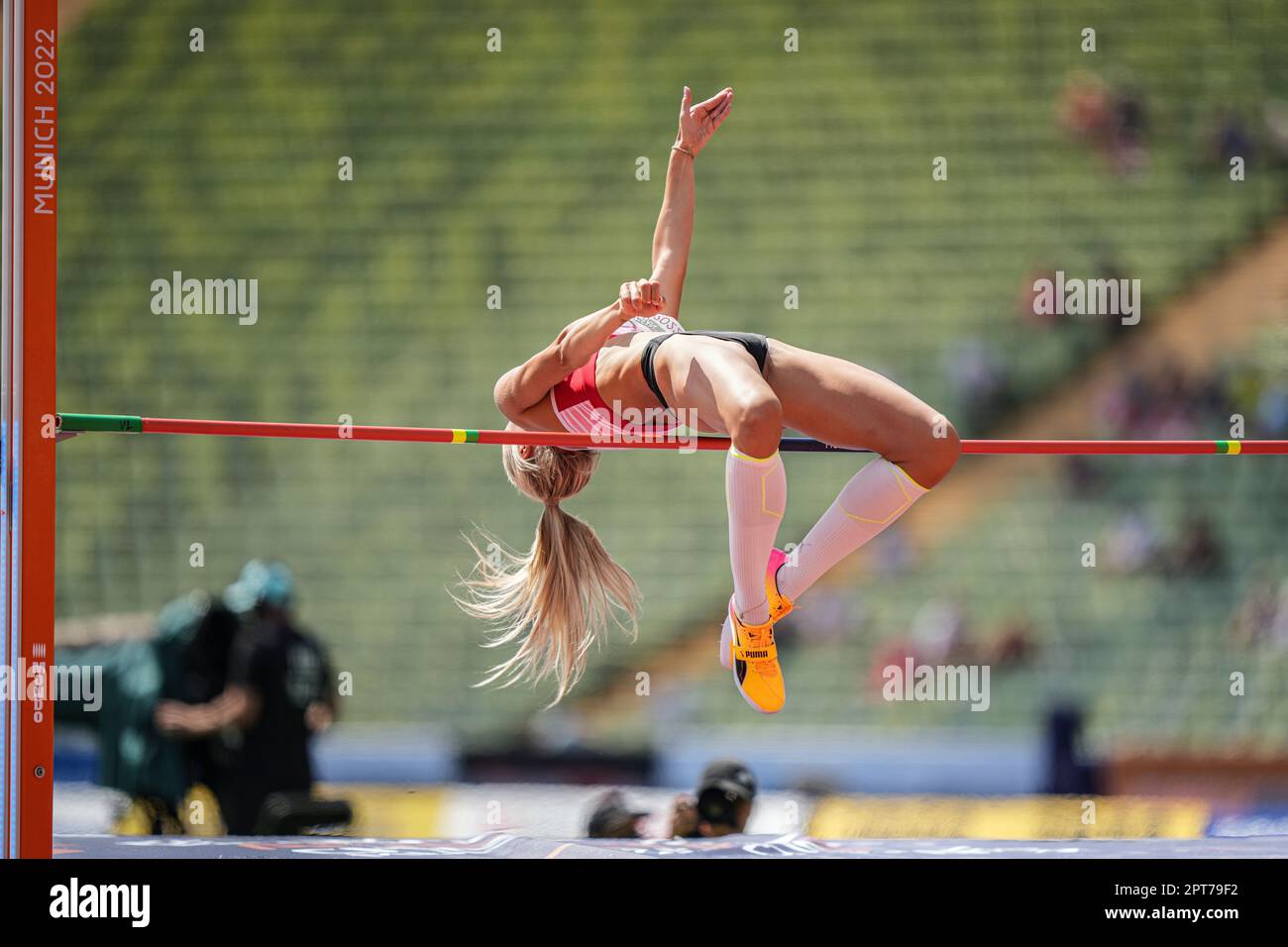 Ivona Dadic participating in the high jump of the European Athletics ...