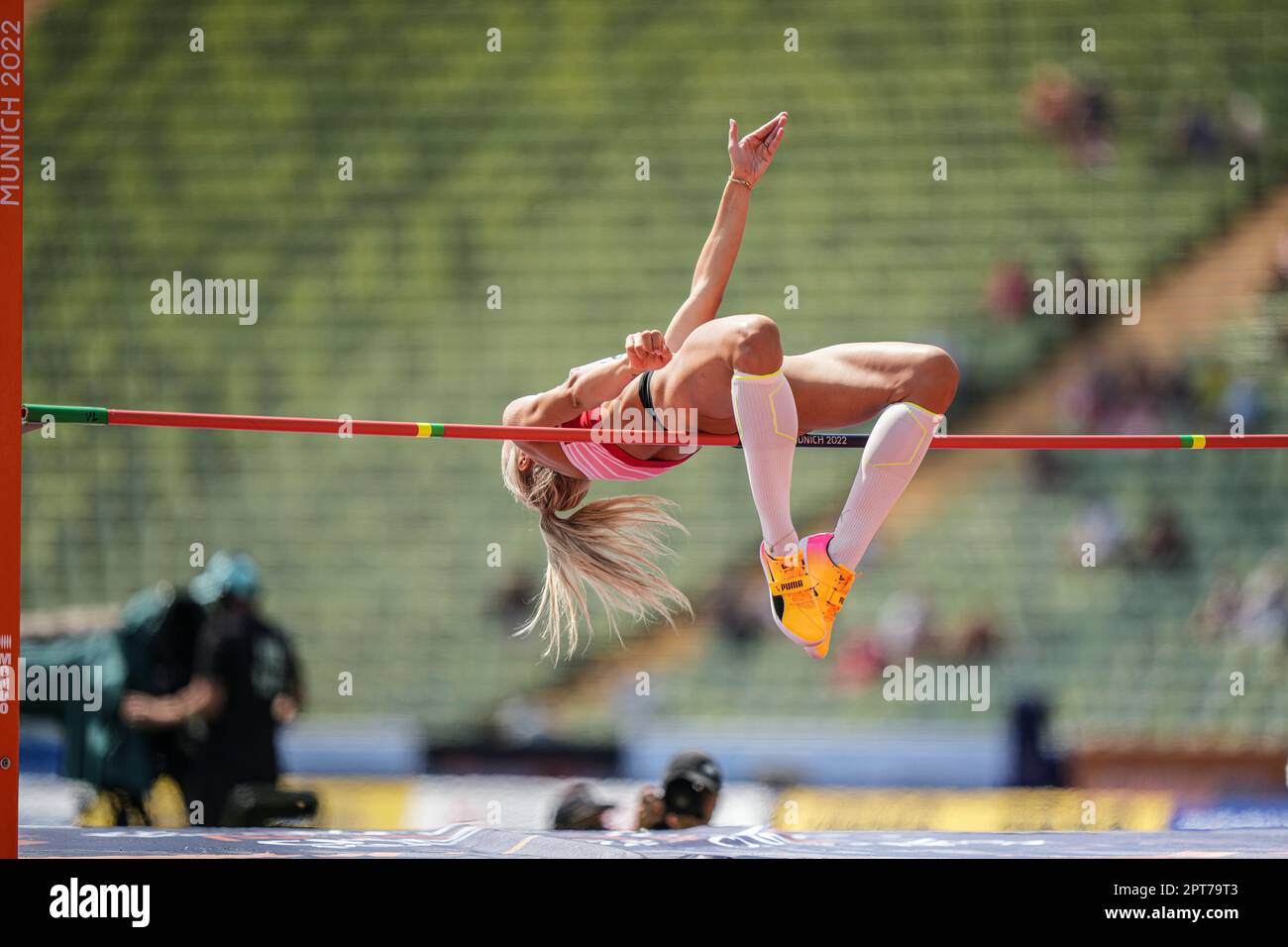 Ivona Dadic participating in the high jump of the European Athletics ...