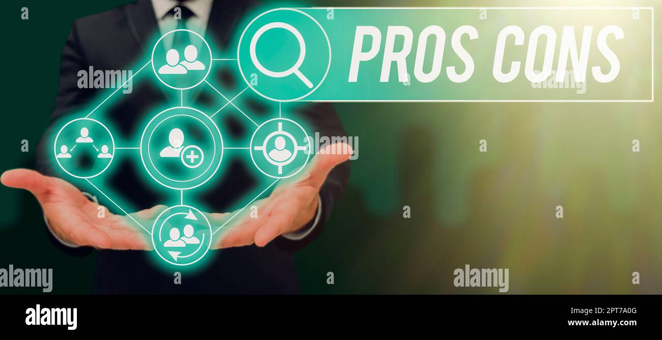 Hand writing sign Pros Cons, Conceptual photo The favorable and ...