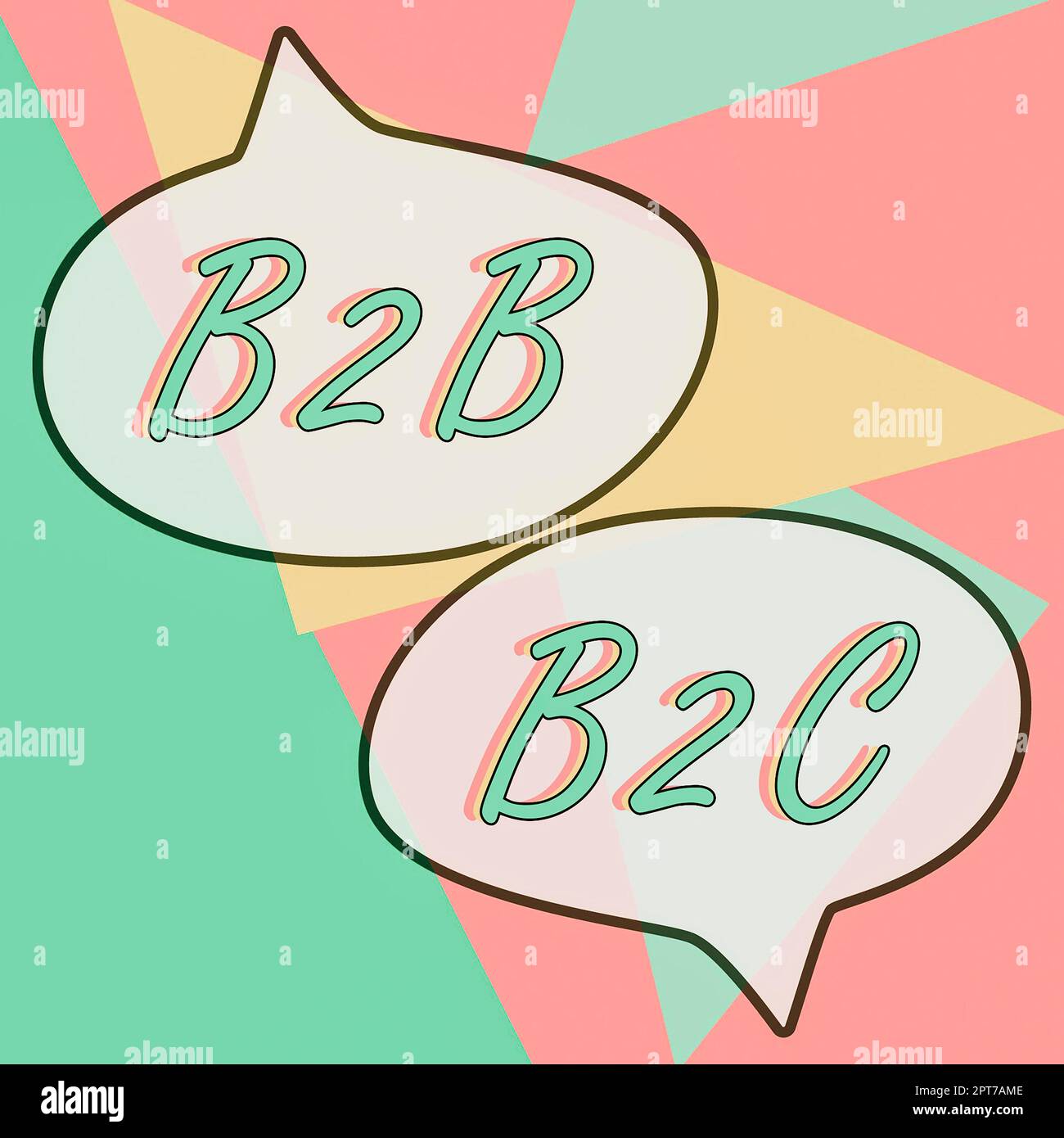 Handwriting text B2B B2C, Business showcase two types for sending ...