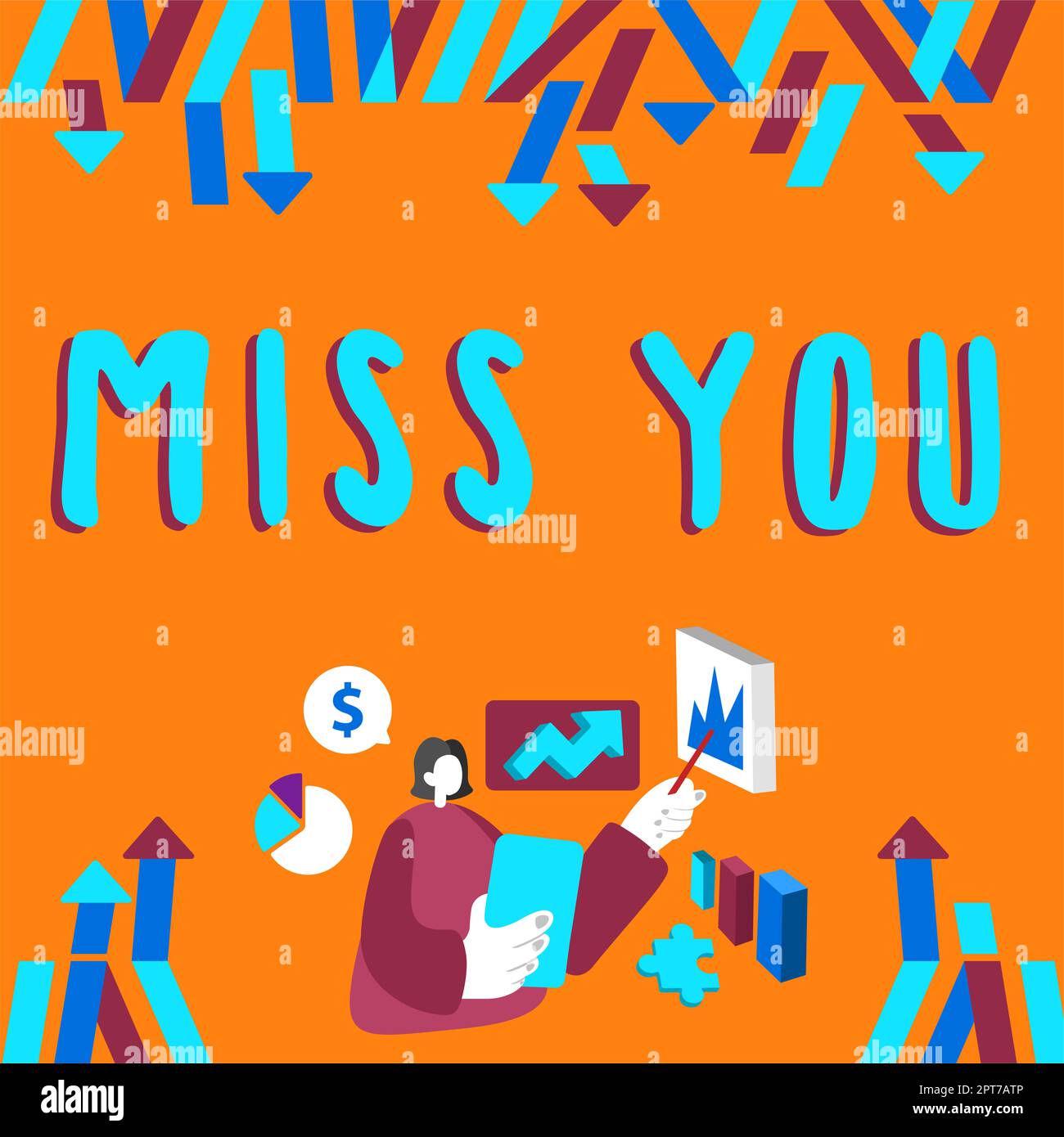 Conceptual display Miss You, Business showcase Longing for an important ...