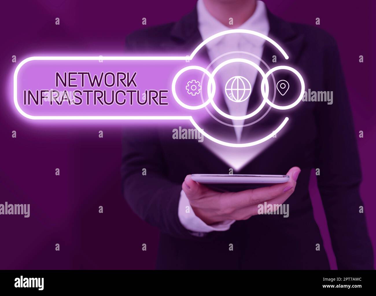Sign displaying Network Infrastructure, Conceptual photo Hardware and ...