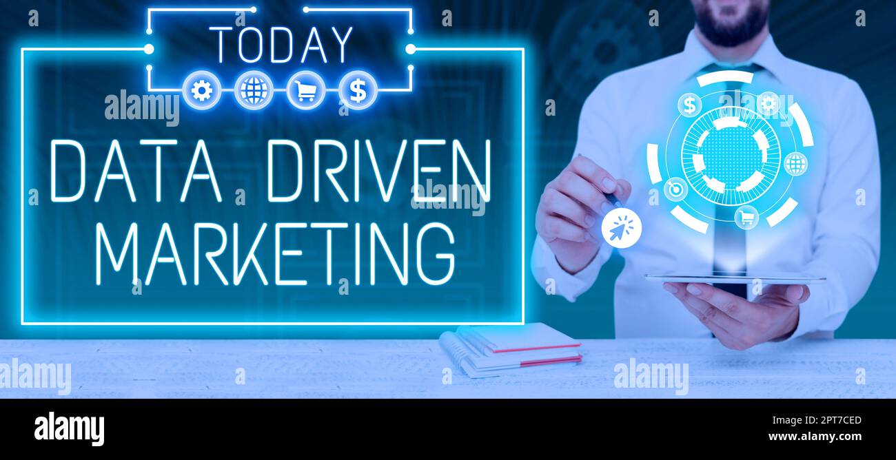 Hand writing sign Data Driven Marketing, Business concept Strategy ...