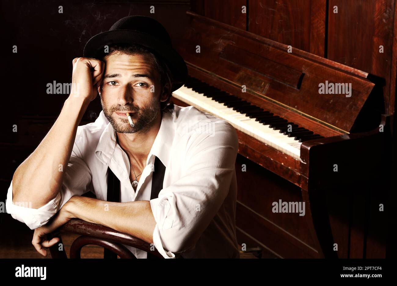 Man Playing Piano Profile