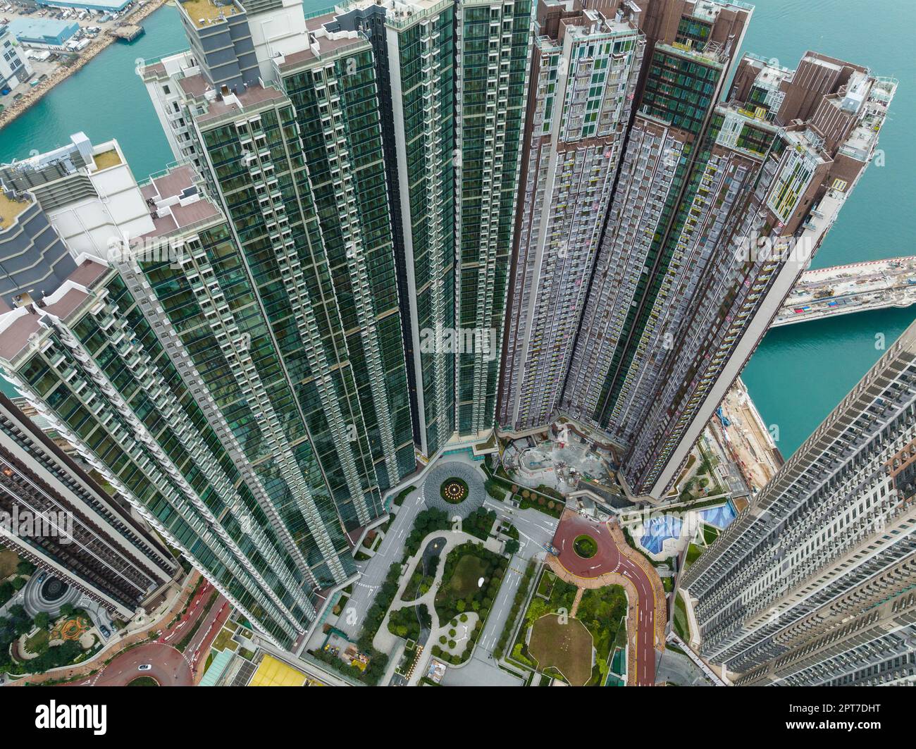 Lohas Park, Hong Kong 09 February 2022: Top view of Hong Kong ...