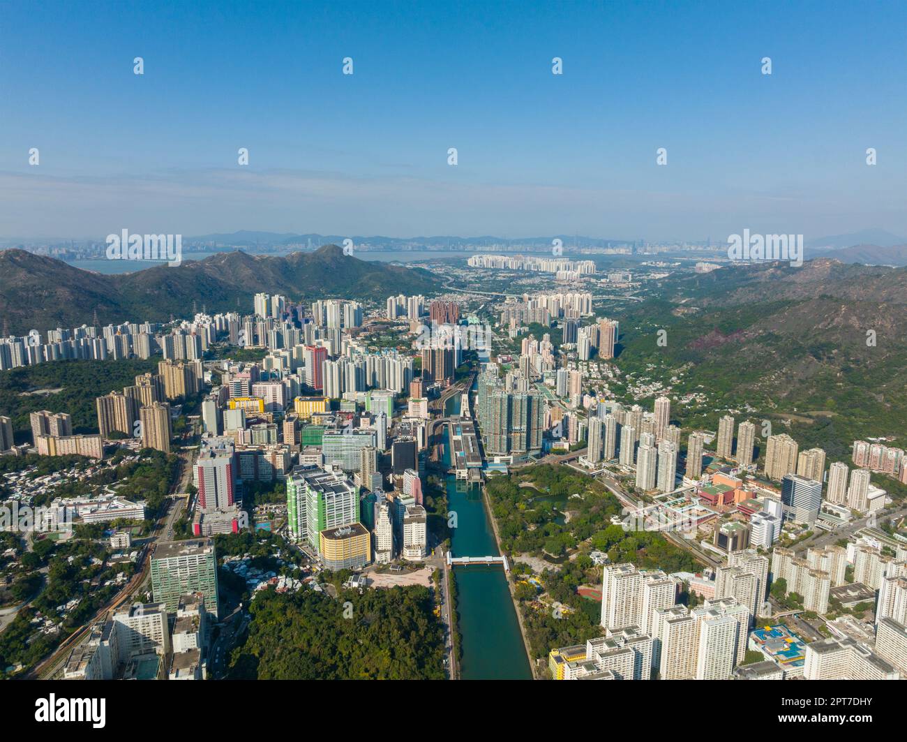 Tuen Mun, Hong Kong 04 February 2022: Top view of Hong Kong residential ...