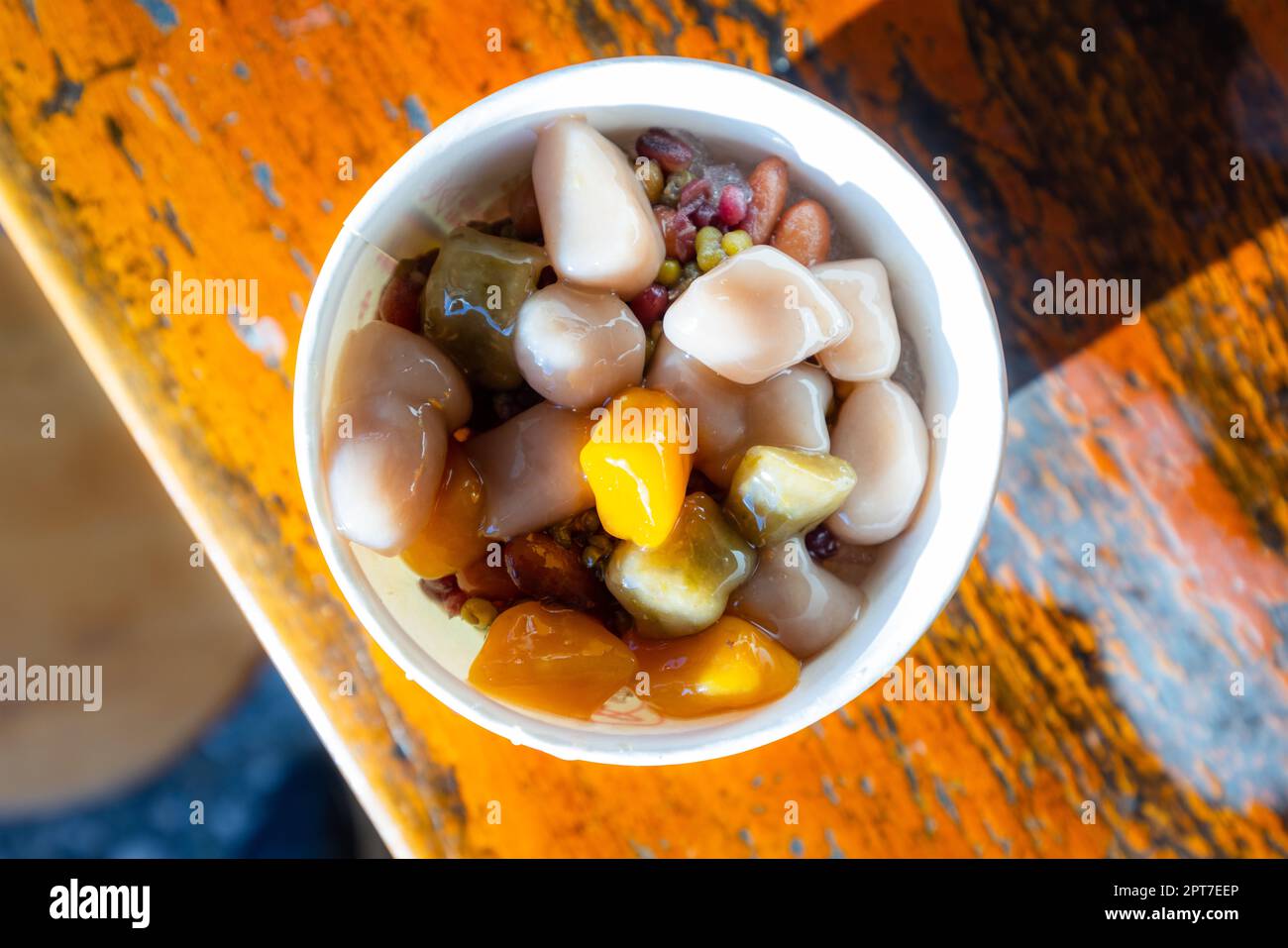 Top view of Taiwan famous dessert taro ball bowl Stock Photo - Alamy