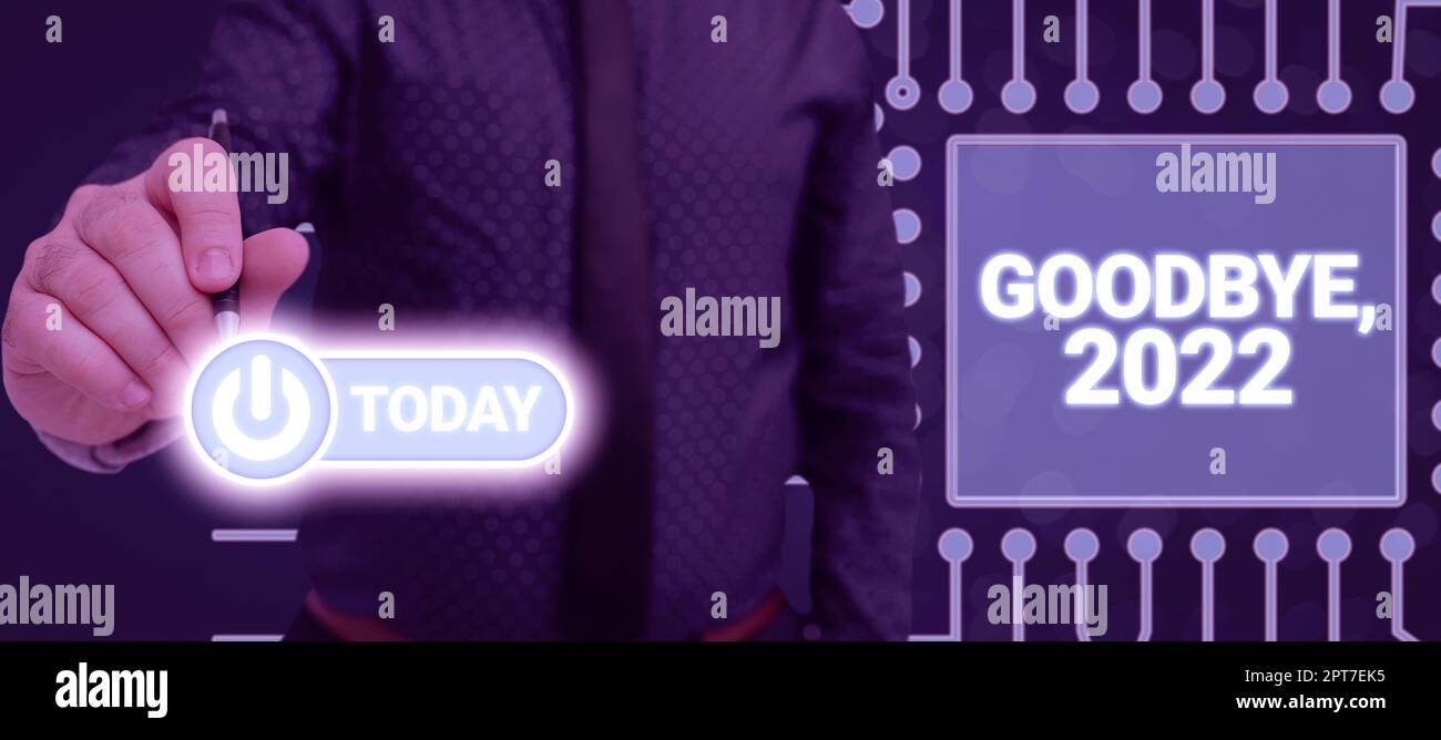 Text sign showing Goodbye 2022, Business showcase New Year Eve ...
