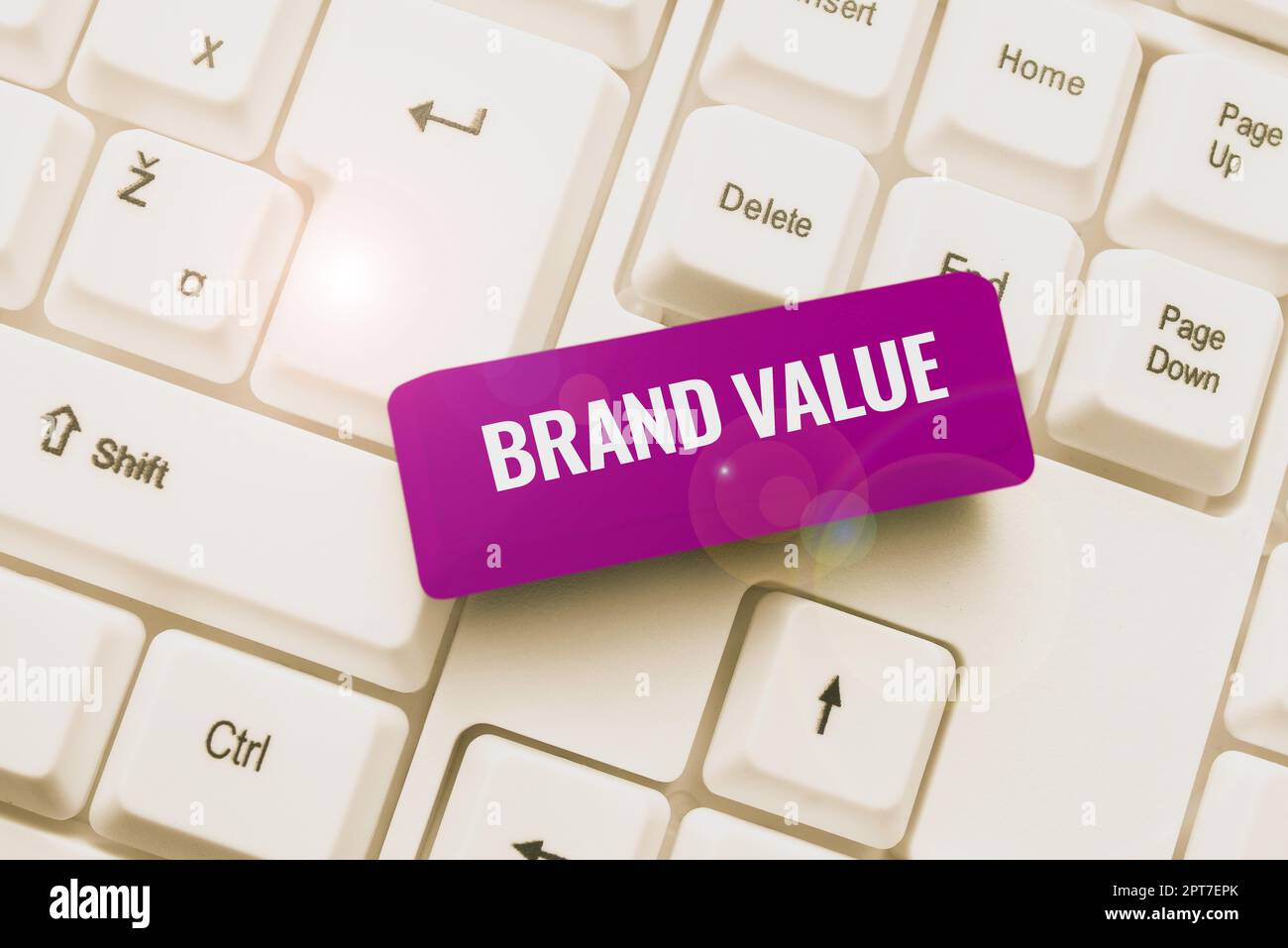 Hand writing sign Brand Value, Business approach company generates from ...