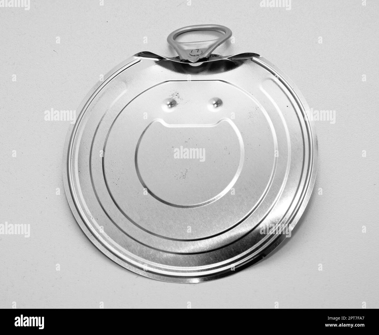 Open metal aluminium container lid isolated on white background Stock ...