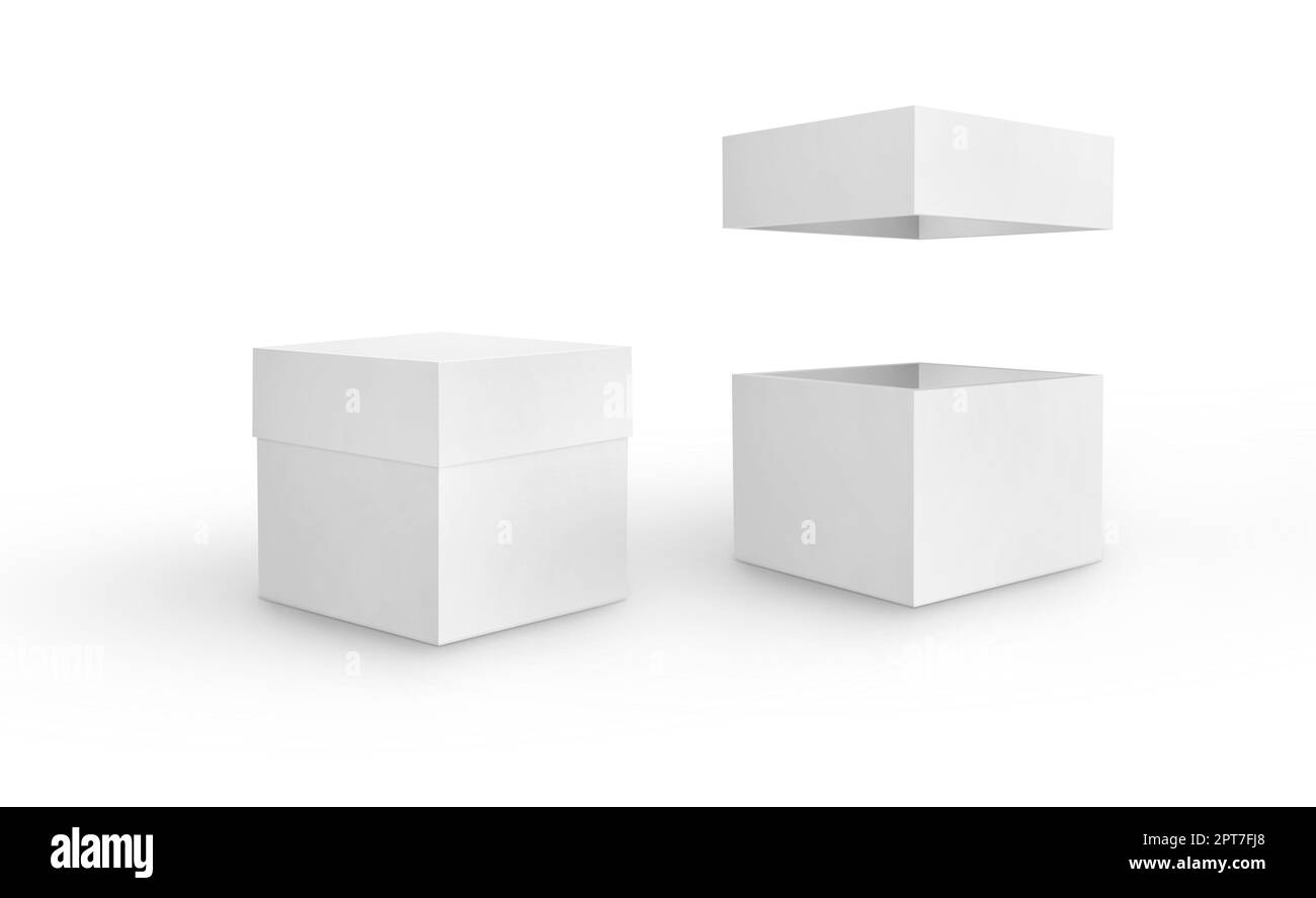 Blank package Box. Isolated on white background Stock Photo - Alamy