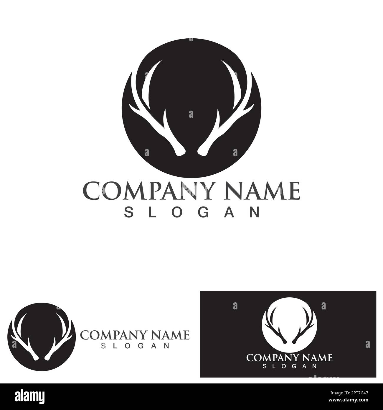 Deer Antlers Logo Template Illustration Design Stock Vector Image & Art ...