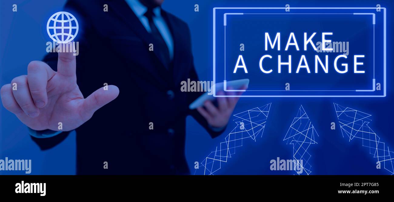 Inspiration showing sign Make A Change, Business overview Create a ...