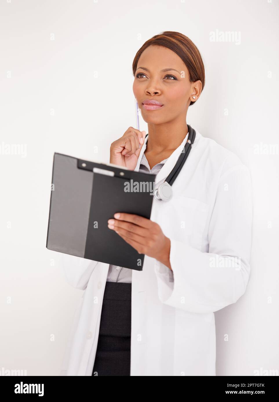 Black lab coat thinking hi-res stock photography and images - Alamy