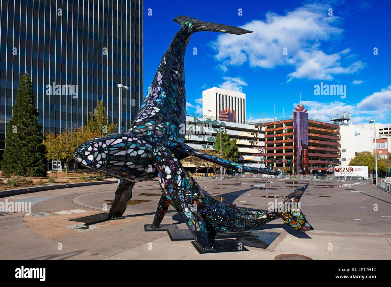 Space Whales artwork in front of City Hall, Reno, Nevada, USA Stock ...