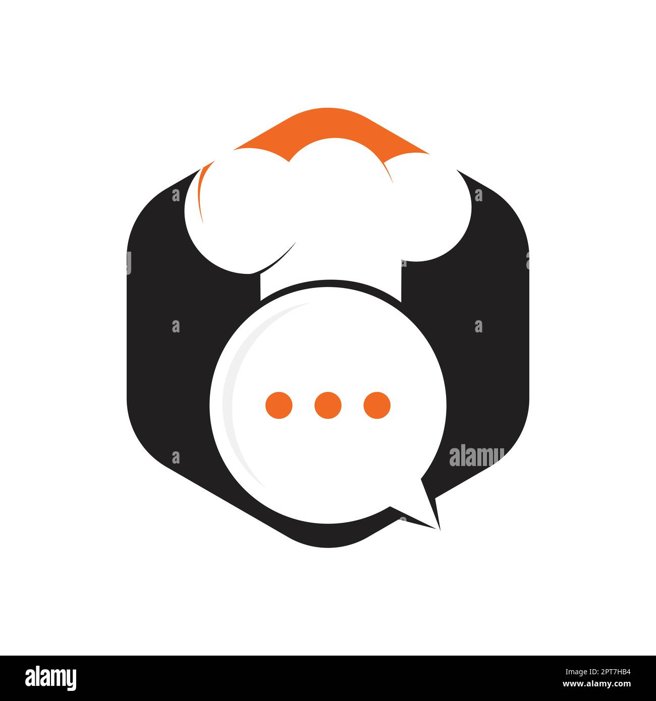 Chef talk vector logo design. Illustration of hat cooker and chat ...