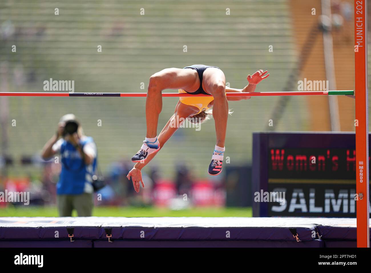 Bianca Salming participating in the high jump of the European Athletics ...