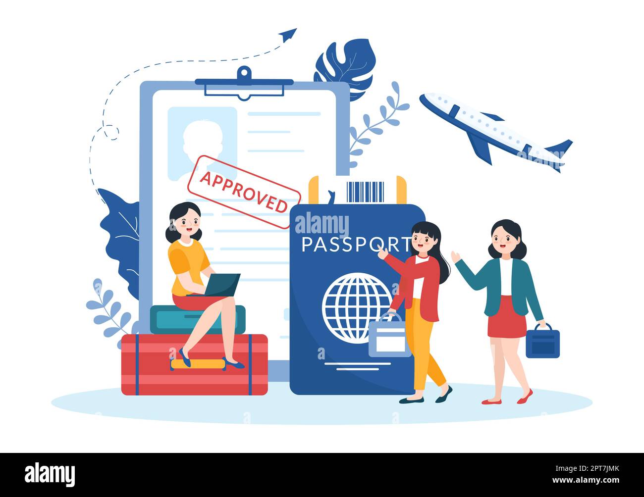 Immigration Template Hand Drawn Cartoon Flat Illustration of Document ...