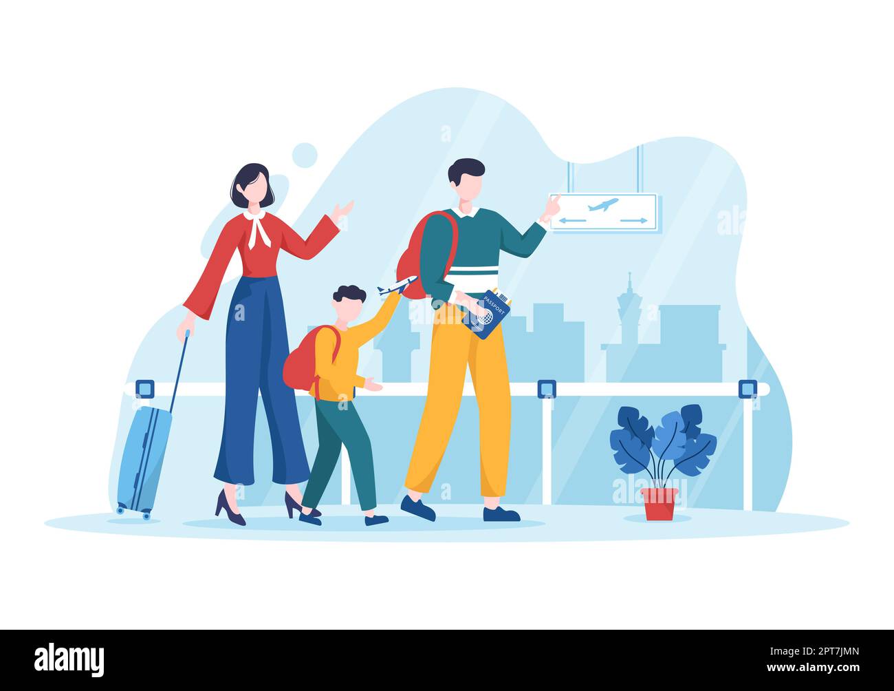 Immigration Template Hand Drawn Cartoon Flat Illustration of Document ...