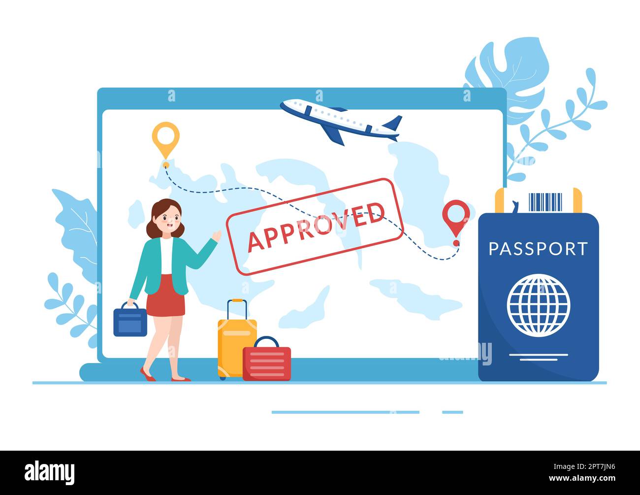 Immigration Template Hand Drawn Cartoon Flat Illustration of Document ...