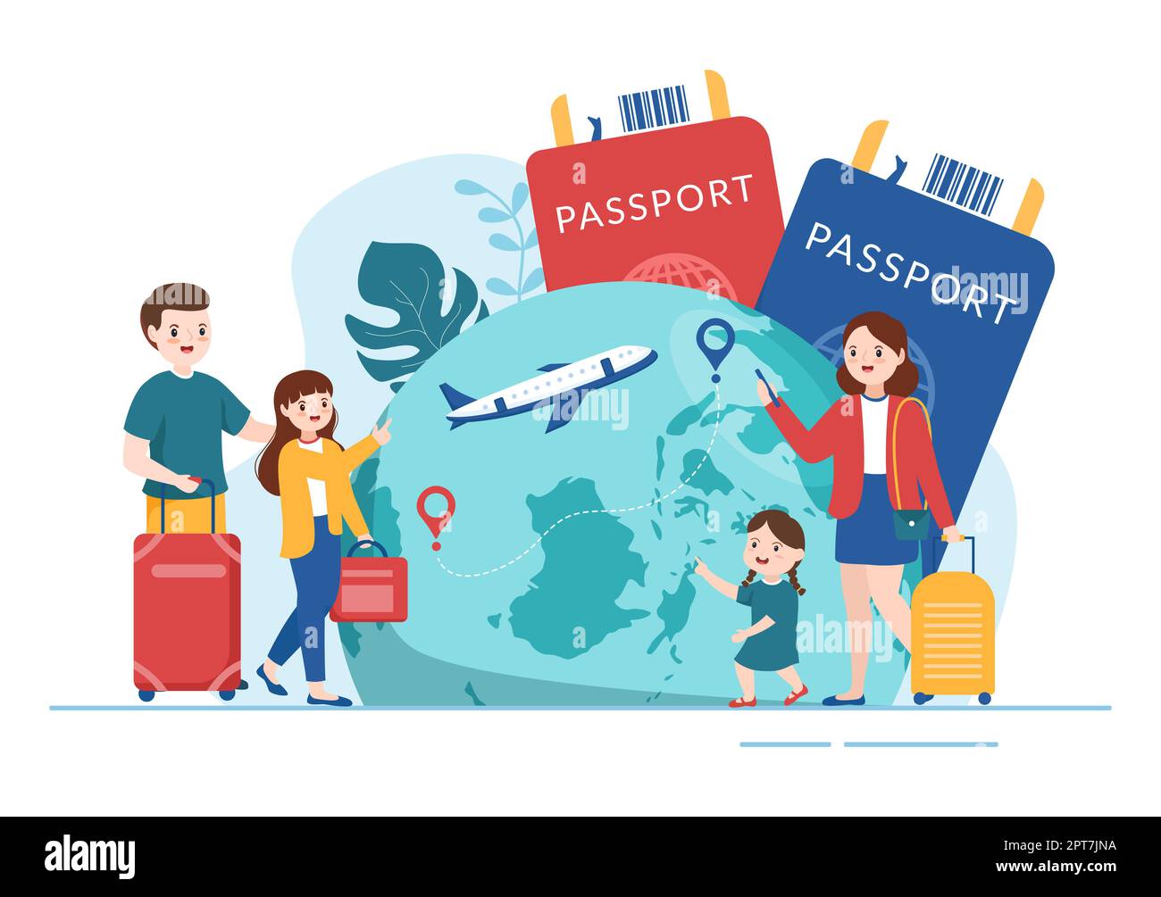 Immigration Template Hand Drawn Cartoon Flat Illustration of Document ...