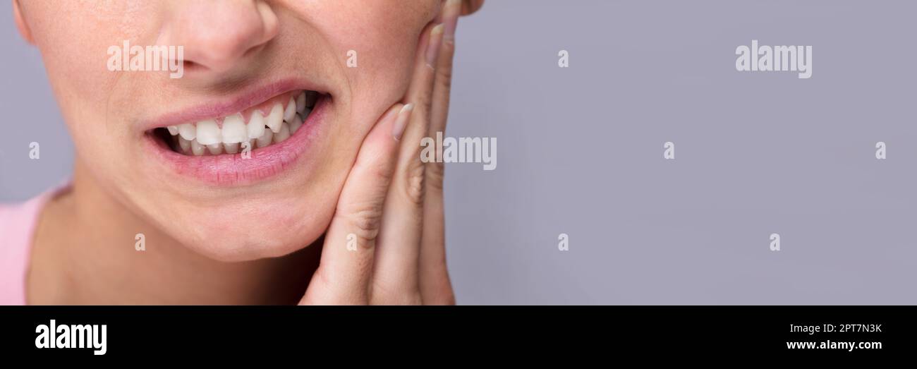 Sore Tooth Decay. Face And Mouth. Dental Toothache Stock Photo - Alamy
