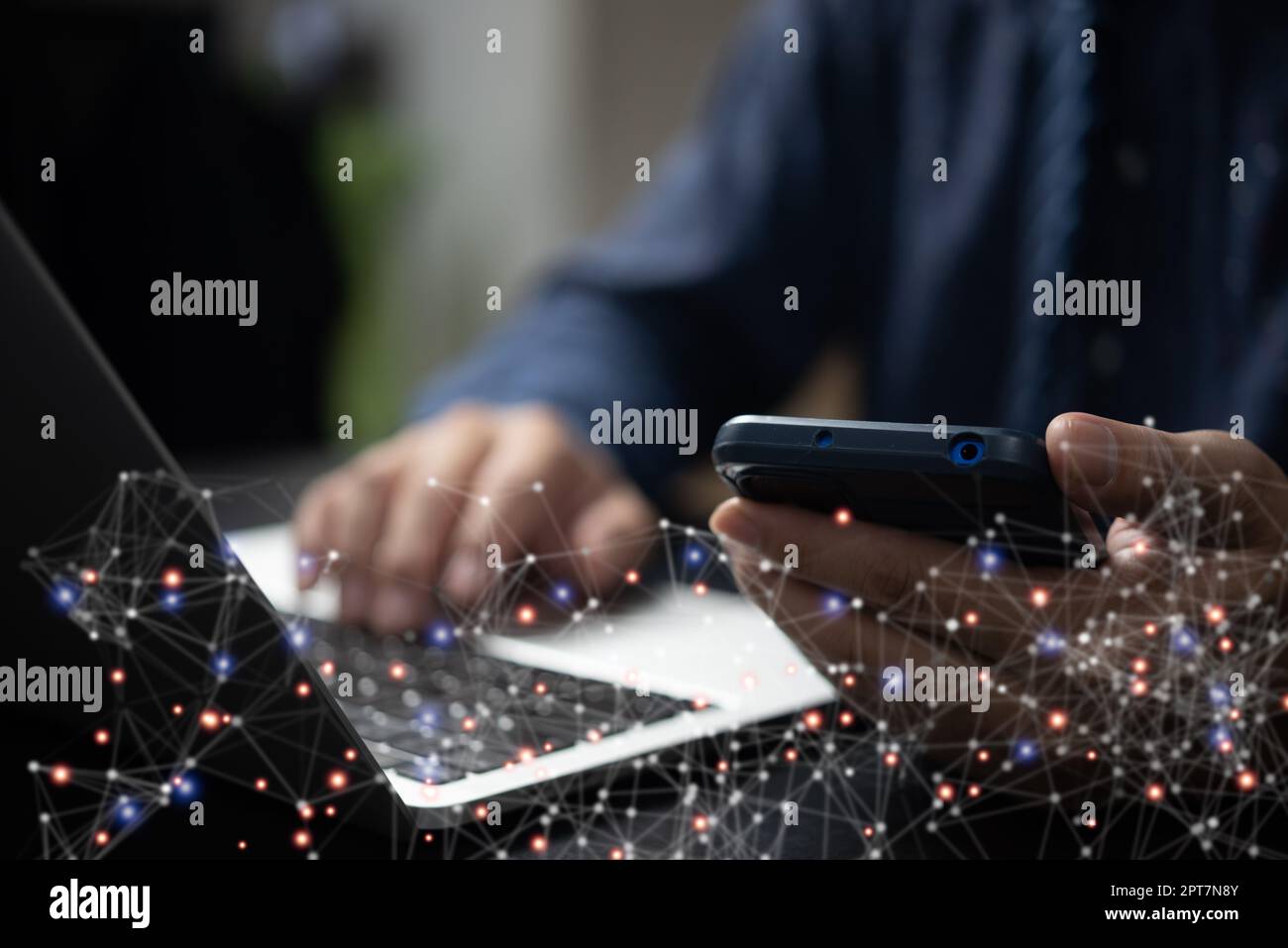 mobile phone Connection to the global network Internet, business, iot ...