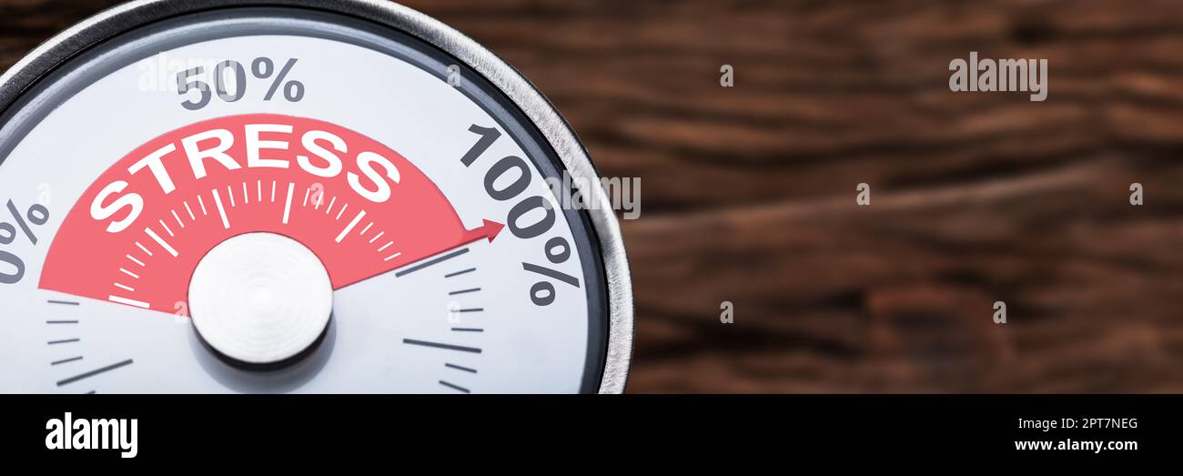 High Stress Meter Percentage Alarm. Pressure Rate Stock Photo - Alamy