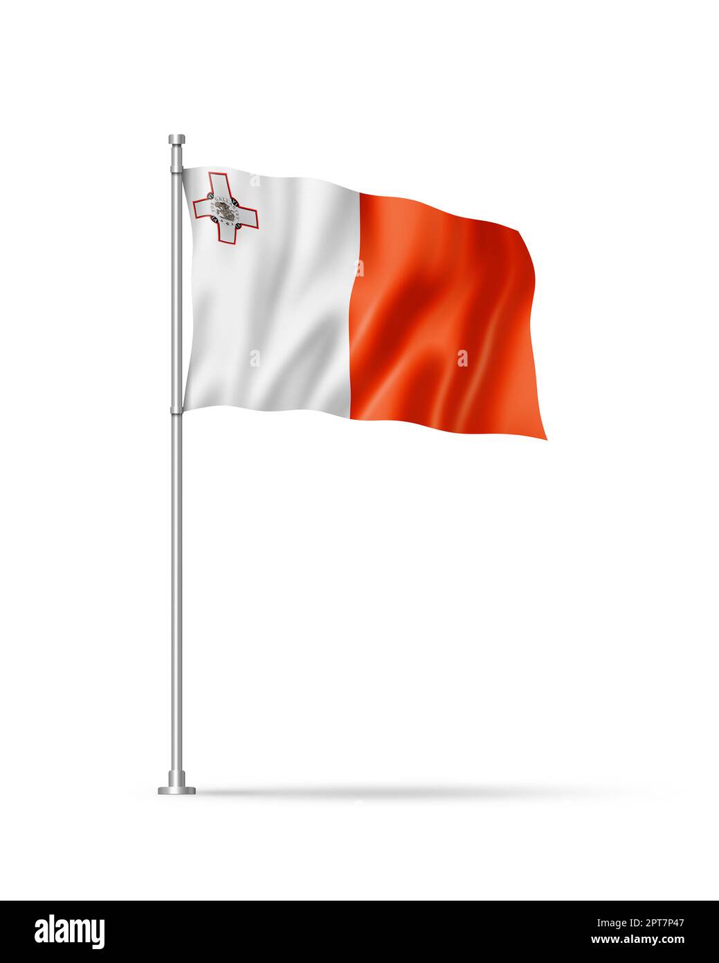 Waving flag of malta Cut Out Stock Images & Pictures - Alamy