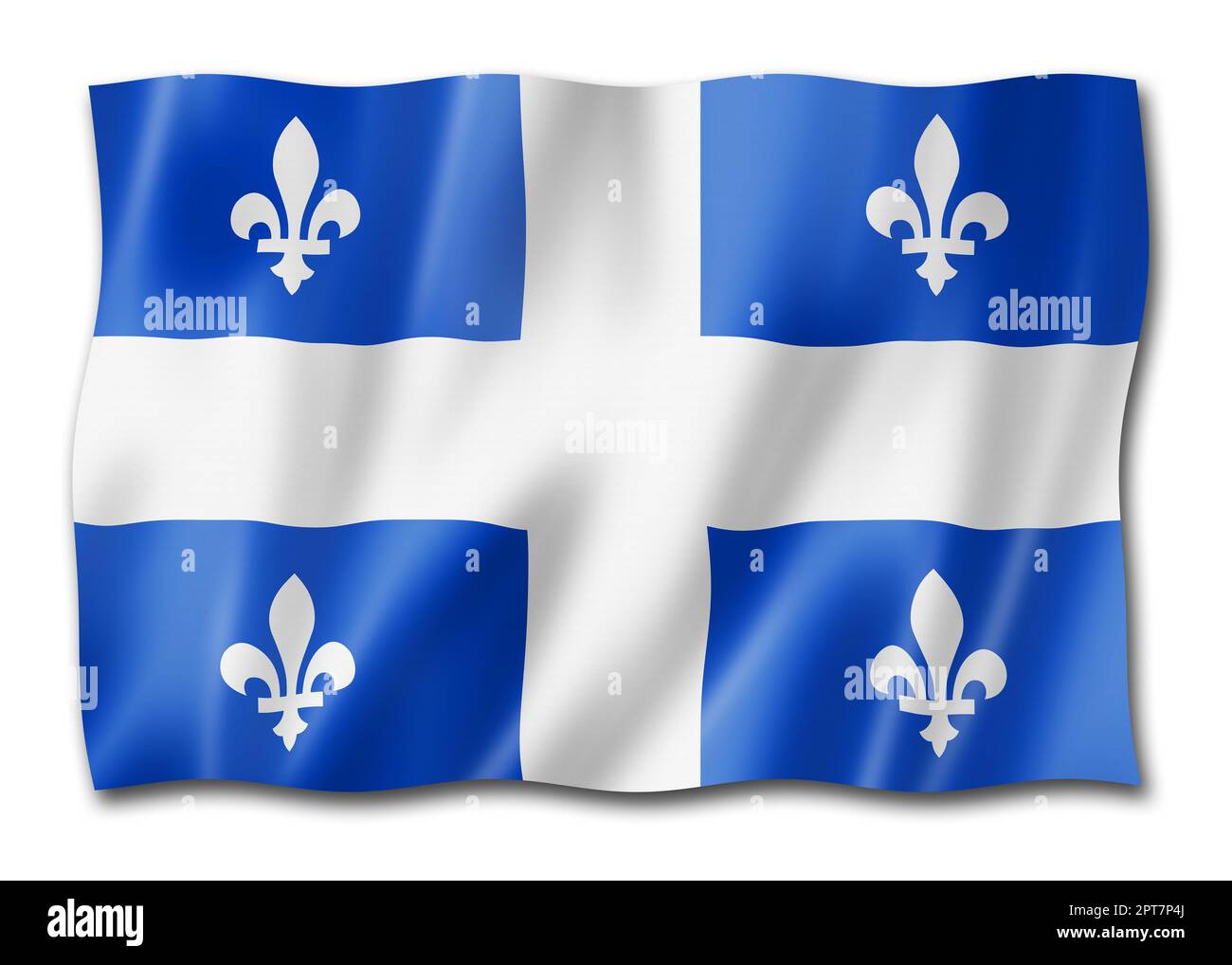Quebec province flag, Canada waving banner collection. 3D illustration ...