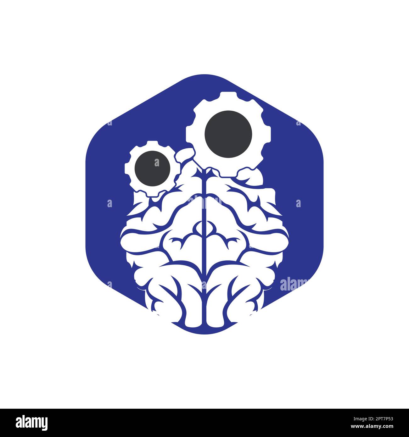 Brain and gear cog logo design. Education and mechanic symbol or icon ...