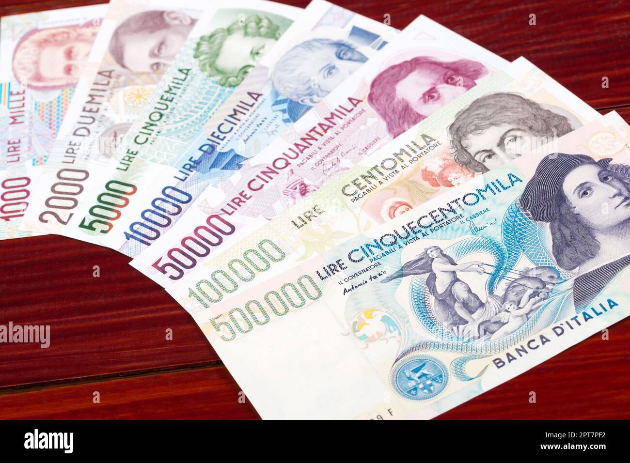 Italian money - Lira a business background Stock Photo - Alamy