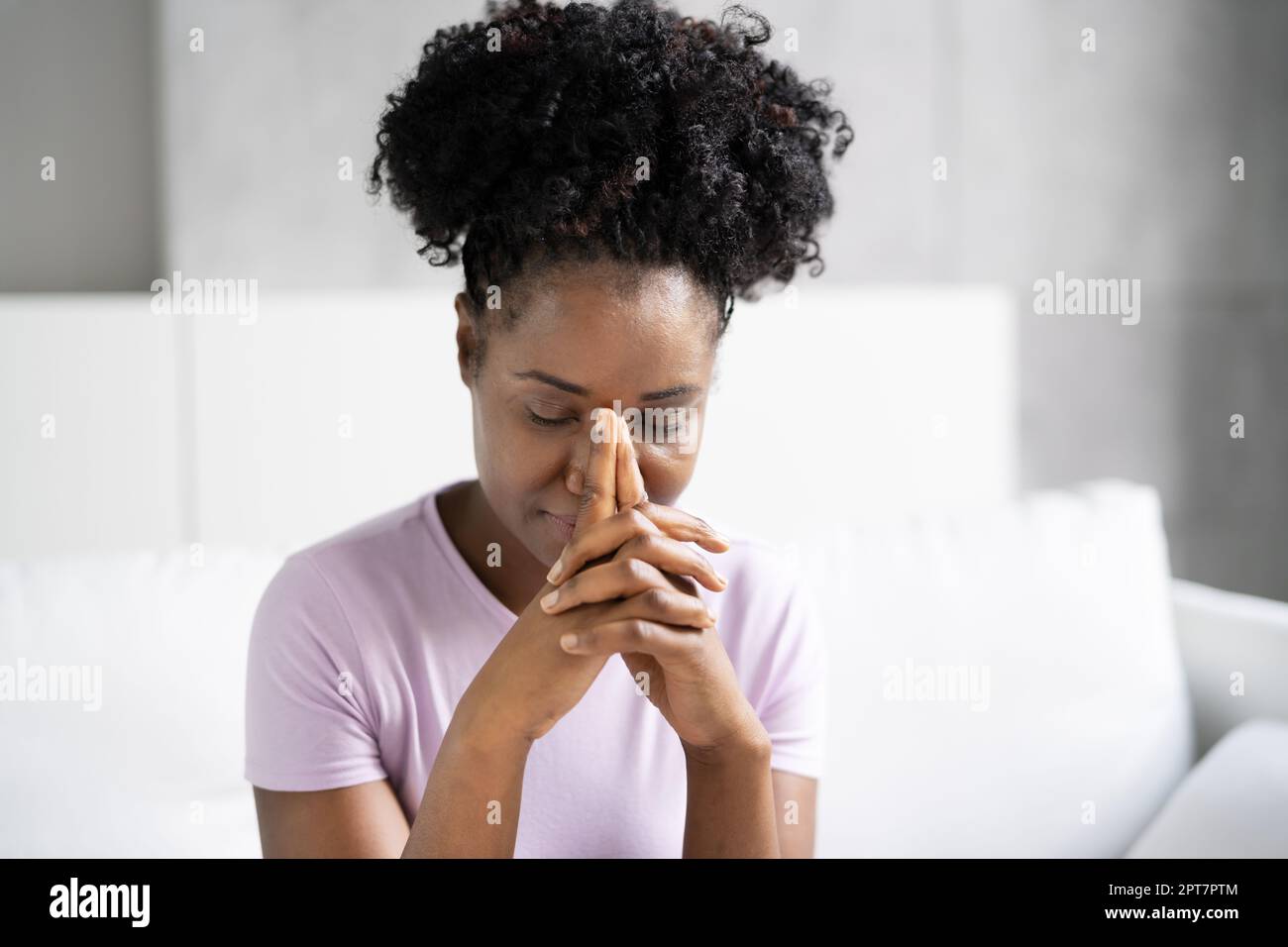 African American Woman Praying. God Seeking Prayer Stock Photo - Alamy