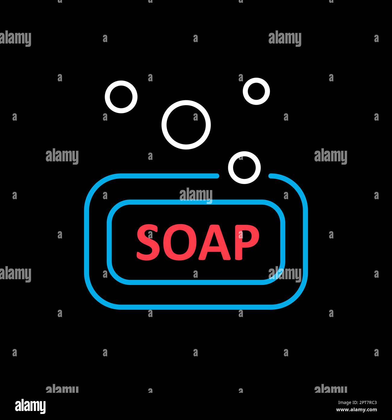 Soap vector flat icon on black background. Hygiene sign. Graph symbol ...