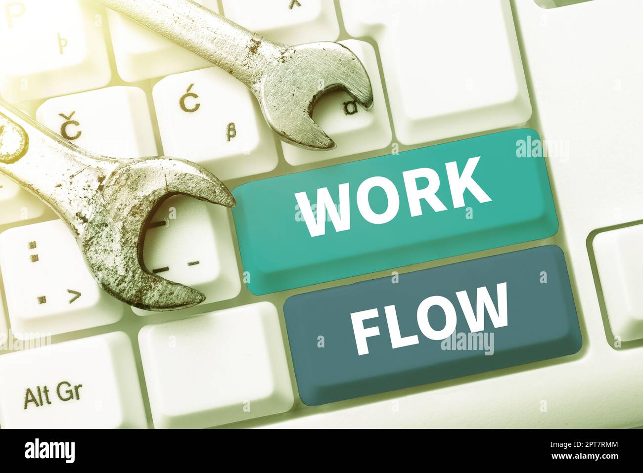 Hand writing sign Work Flow, Internet Concept Continuity of a certain ...