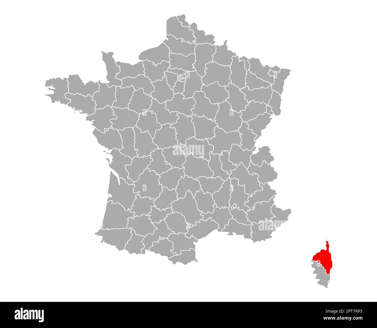 Map of Haute-Corse in France Stock Photo - Alamy