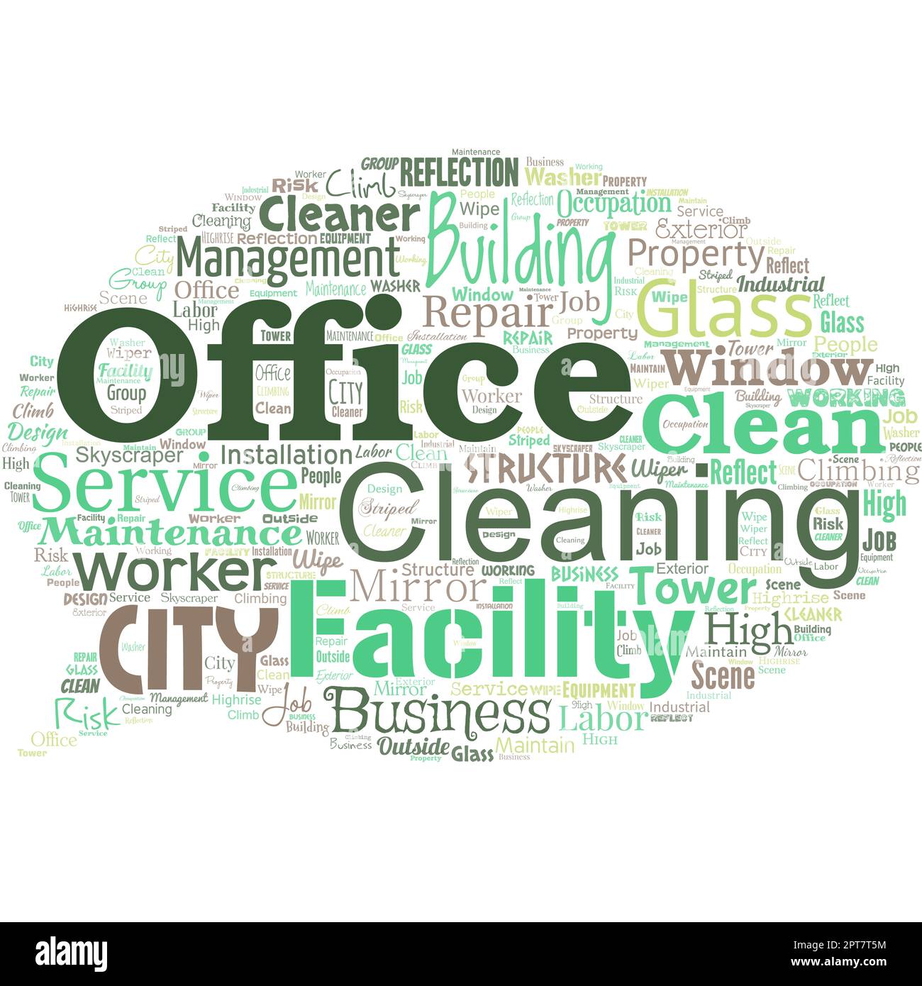 Big word cloud in the shape of speech bubble with words office cleaning ...