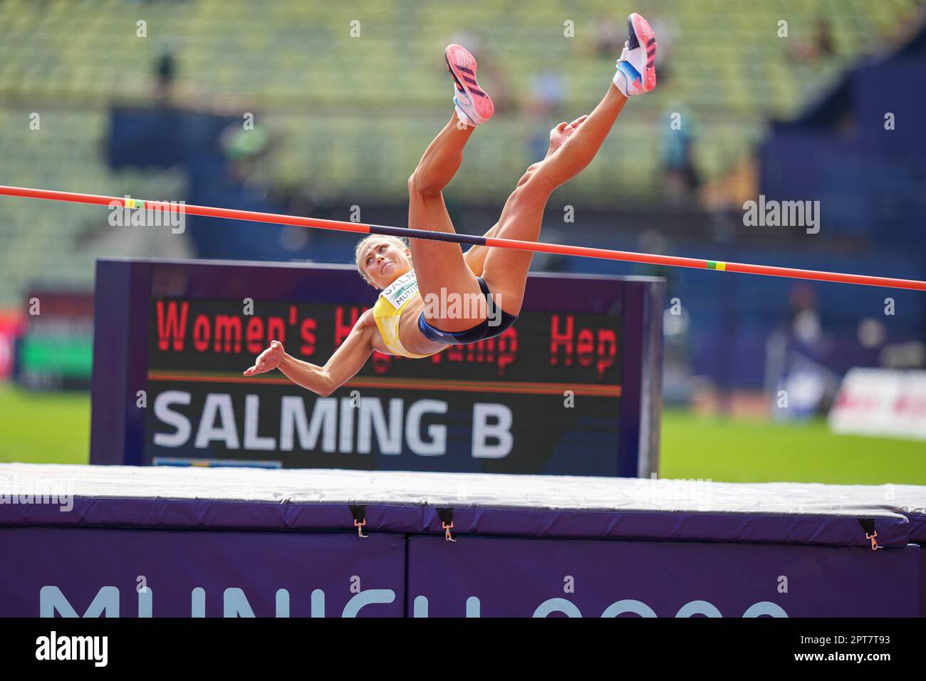 Bianca Salming participating in the high jump of the European Athletics ...