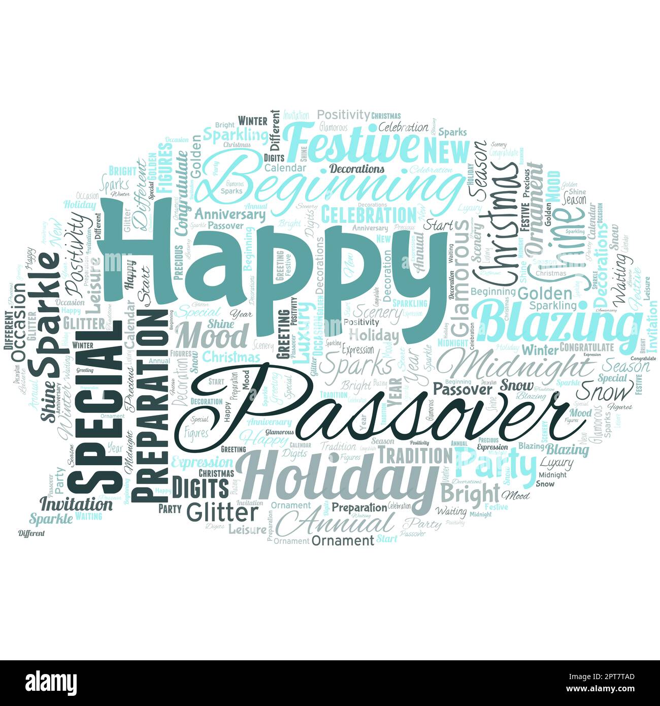 Big word cloud in the shape of speech bubble with words Happy Passover ...