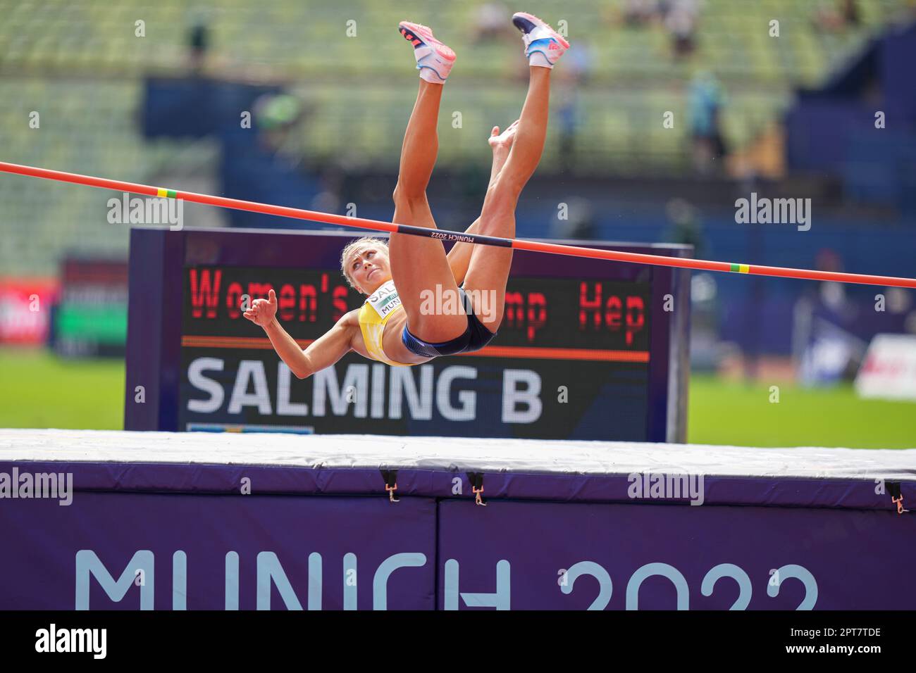 Bianca Salming participating in the high jump of the European Athletics ...