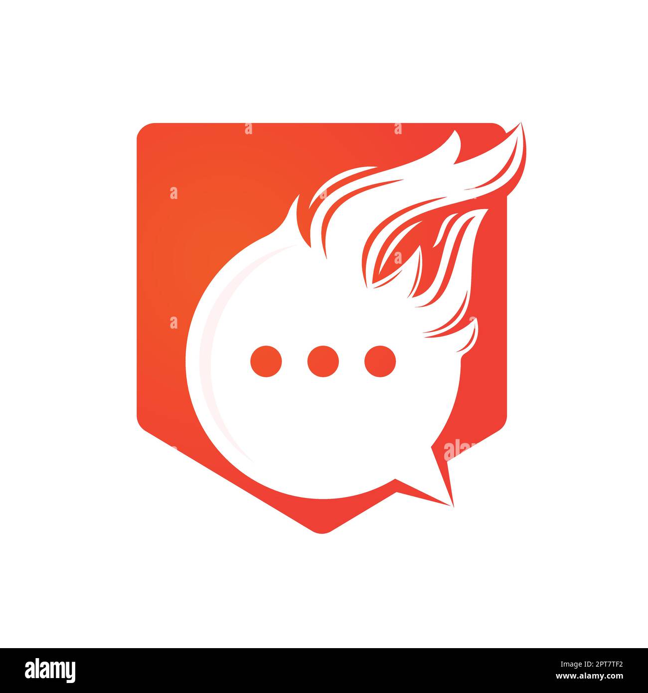 Fire chat vector logo design. Flame talk logo design Stock Vector Image ...