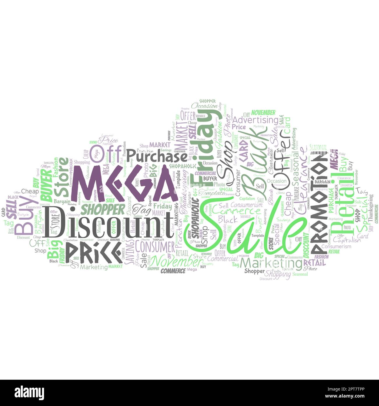 Big word cloud in the shape of UFO with words mega sale Stock Photo - Alamy