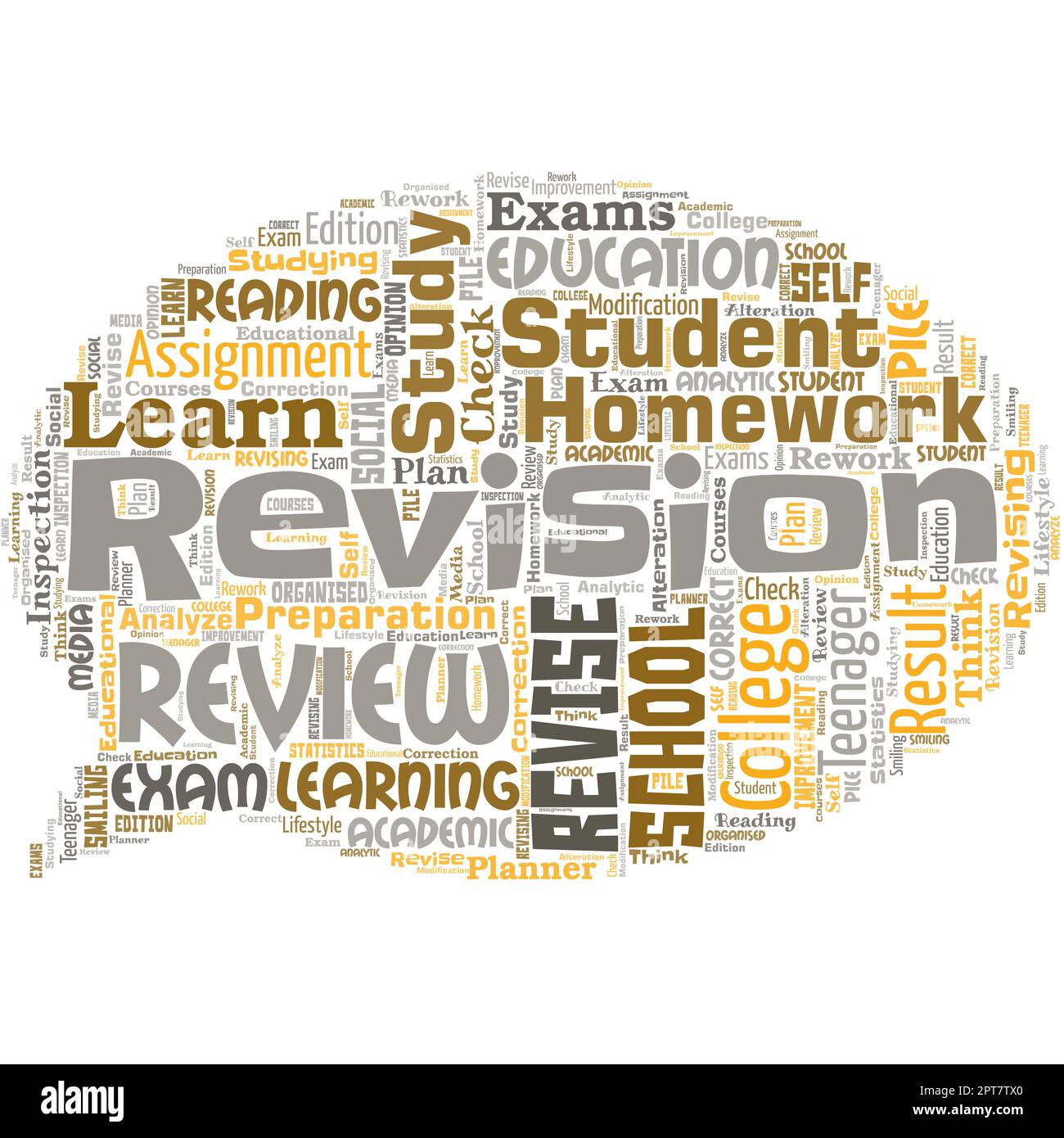 Big word cloud in the shape of speech bubble with word revision Stock ...
