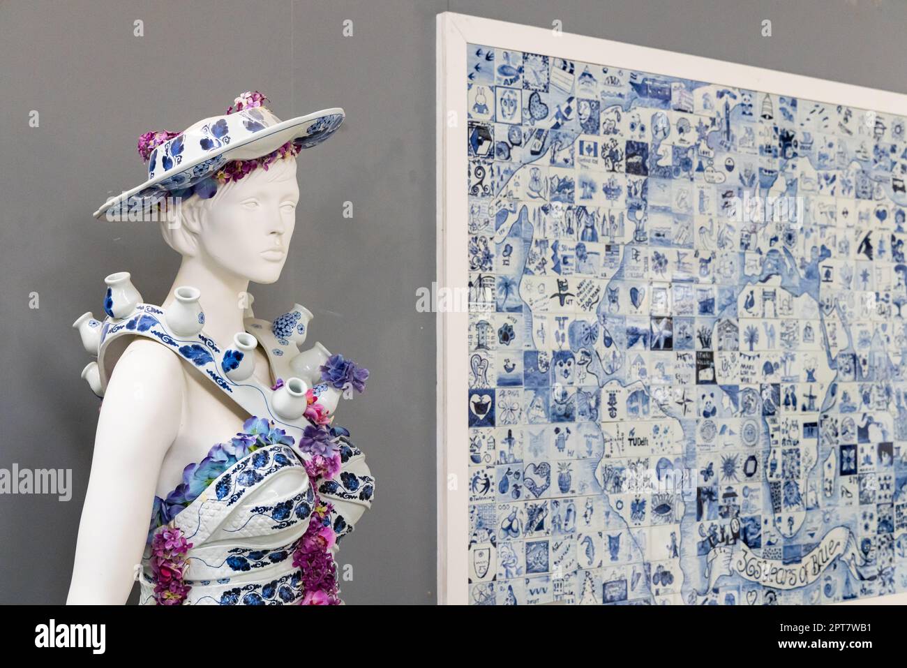 Europe, Netherlands, South Holland, Delft. April 25, 2022. Delftware ...
