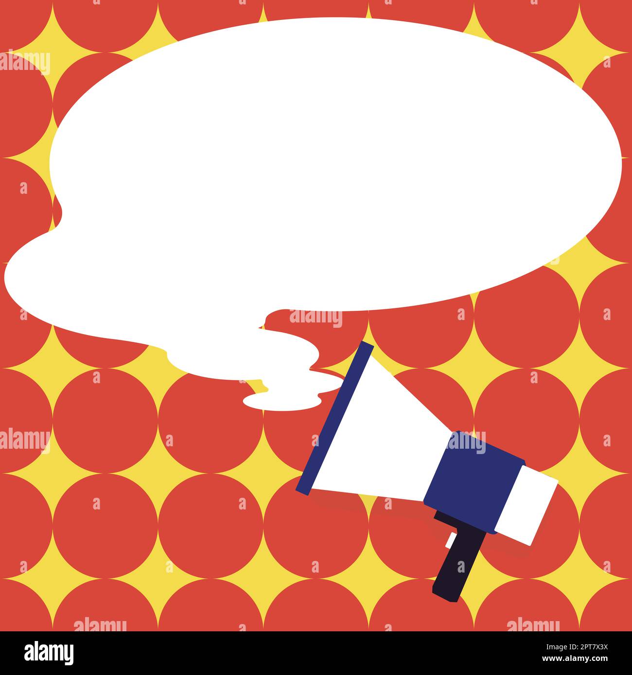 Presenter Drawing With Conversation Bubble Showing New Announcement ...