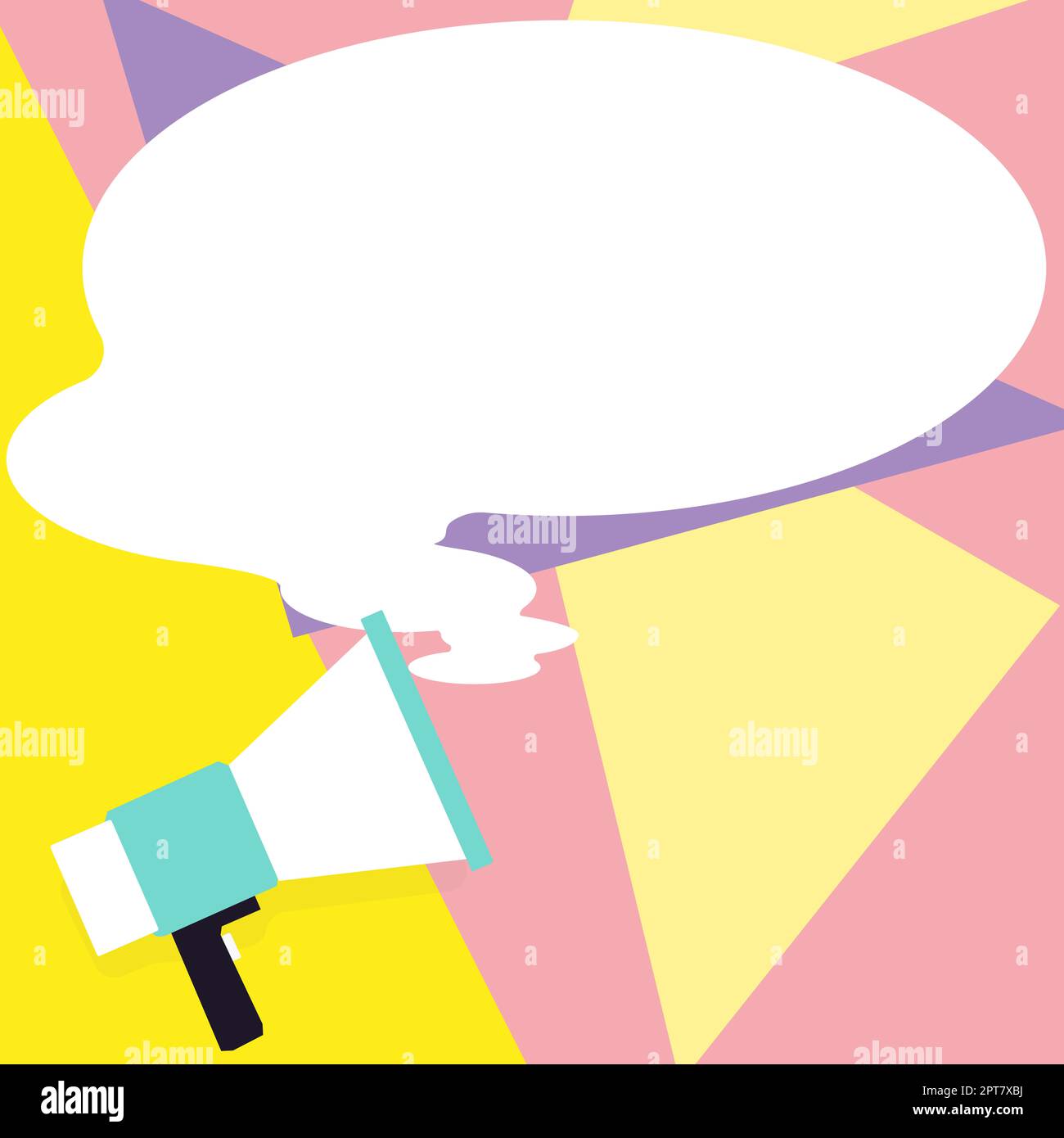 Presenter Drawing With Conversation Bubble Showing New Announcement ...