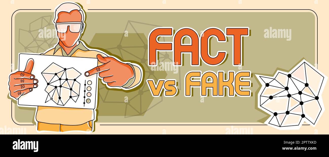 Handwriting text Fact Vs Fake, Business overview Rivalry or products or ...