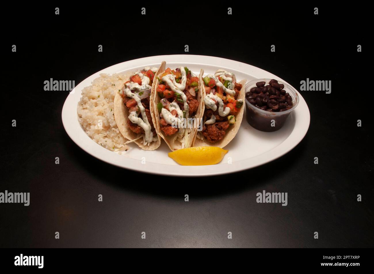 Authentic tex mex mexican cuisine known as a shrimp taco Stock Photo ...